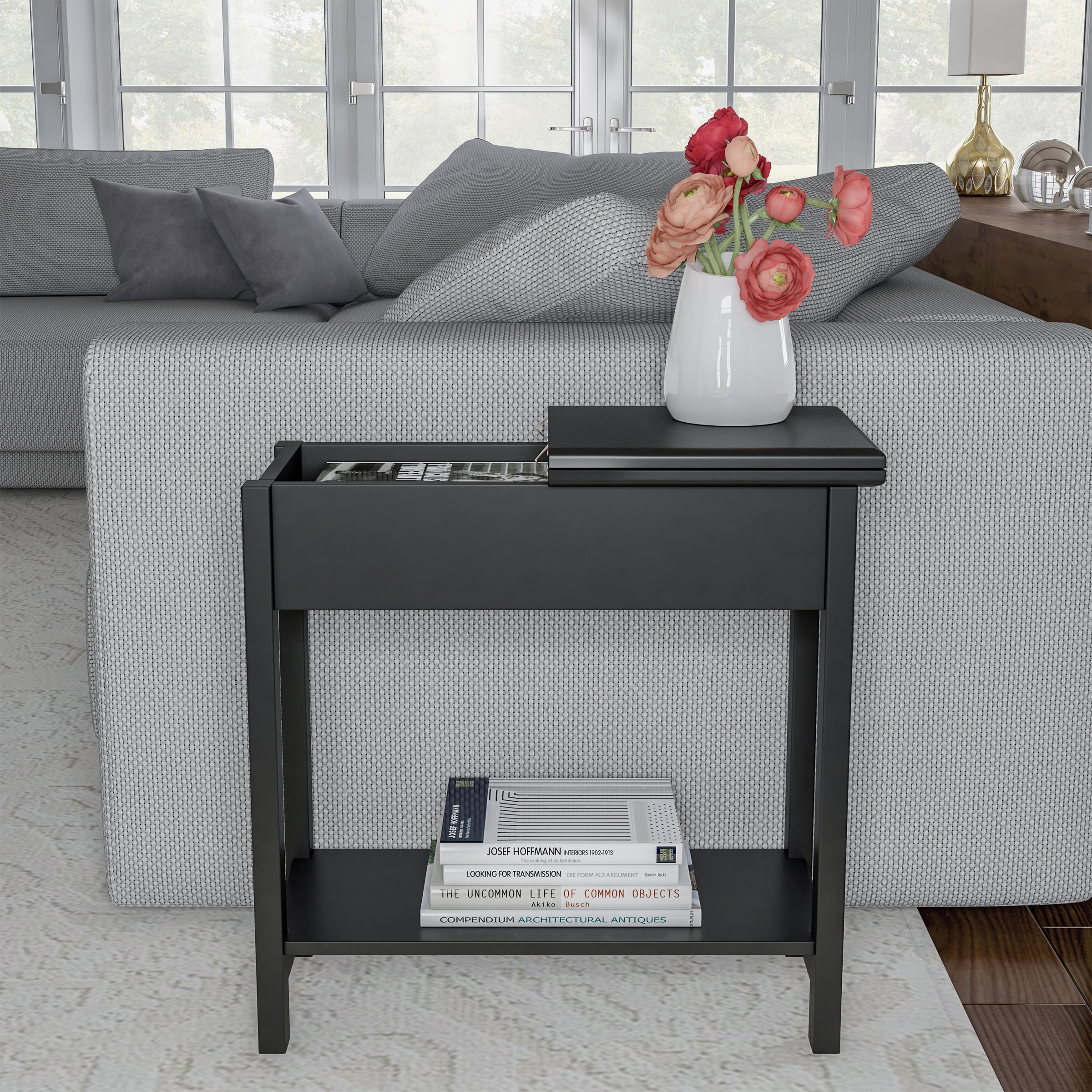 Free Shipping! Lavish Home Narrow End Table with Storage Compartment ...