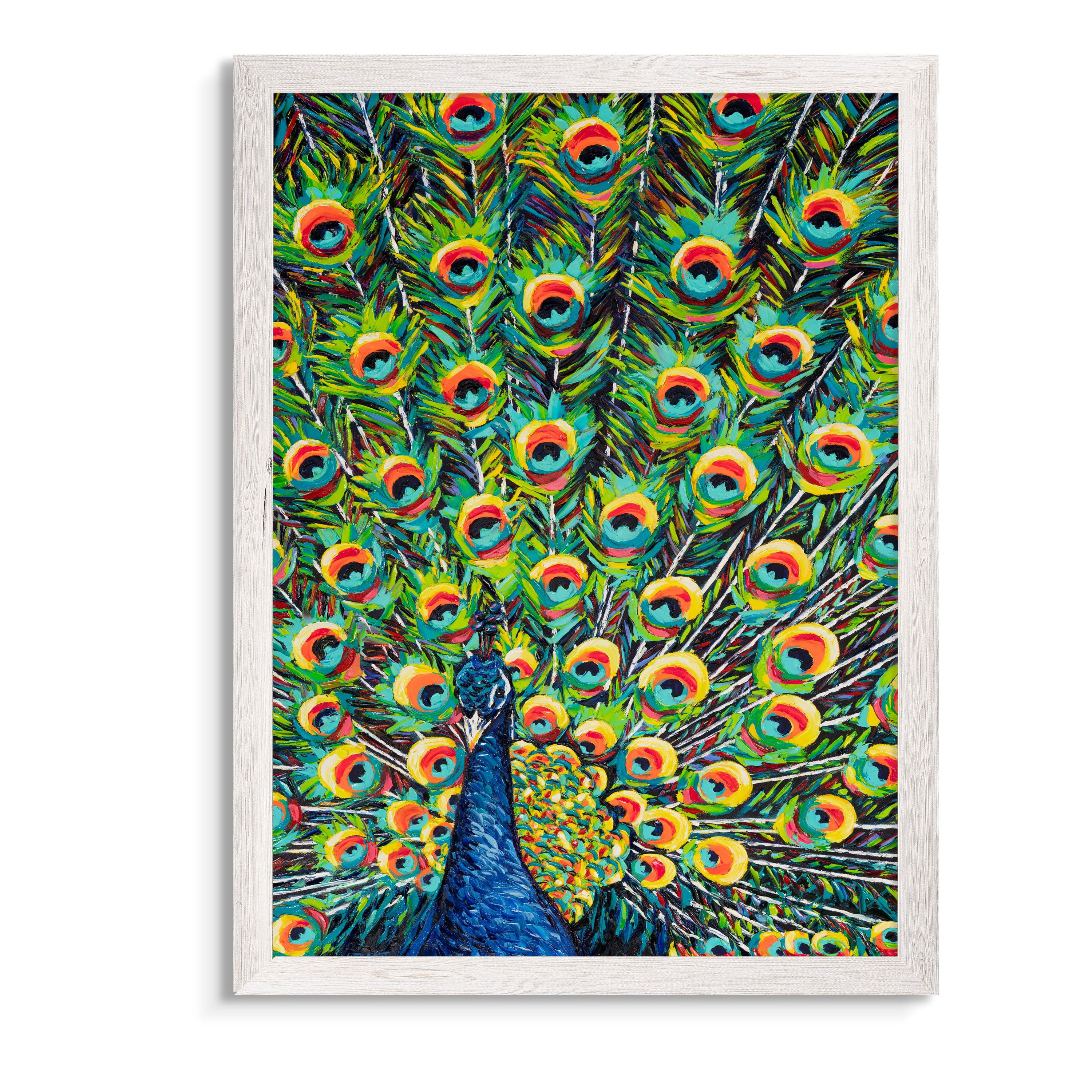 Wexford Home Lavish Peacock I-Framed Canvas - White - 22X30 - Walmart.com