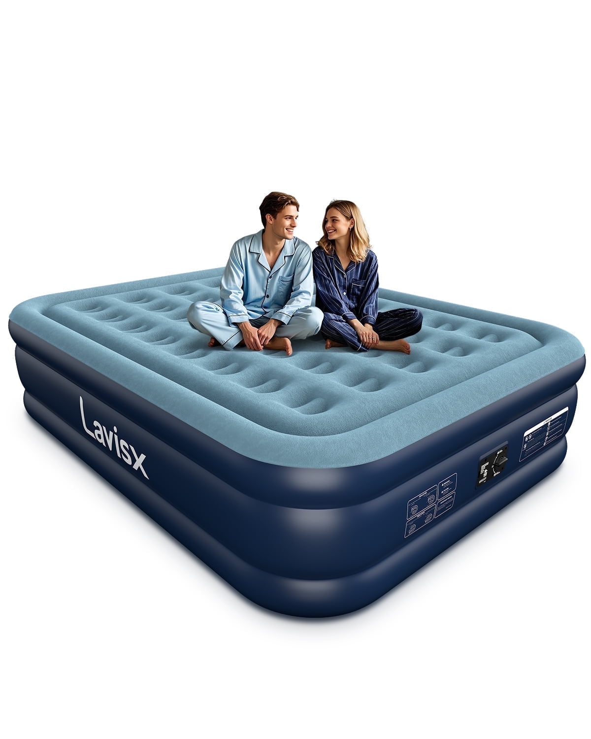 Lavisx Queen Air Mattress with Built in Pump 18" Blow Up Mattress ...