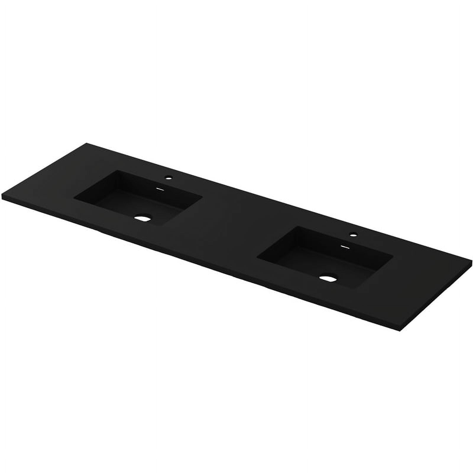 Laviva VIVA Stone 72" Double Sink Matte Black - Solid Surface ...