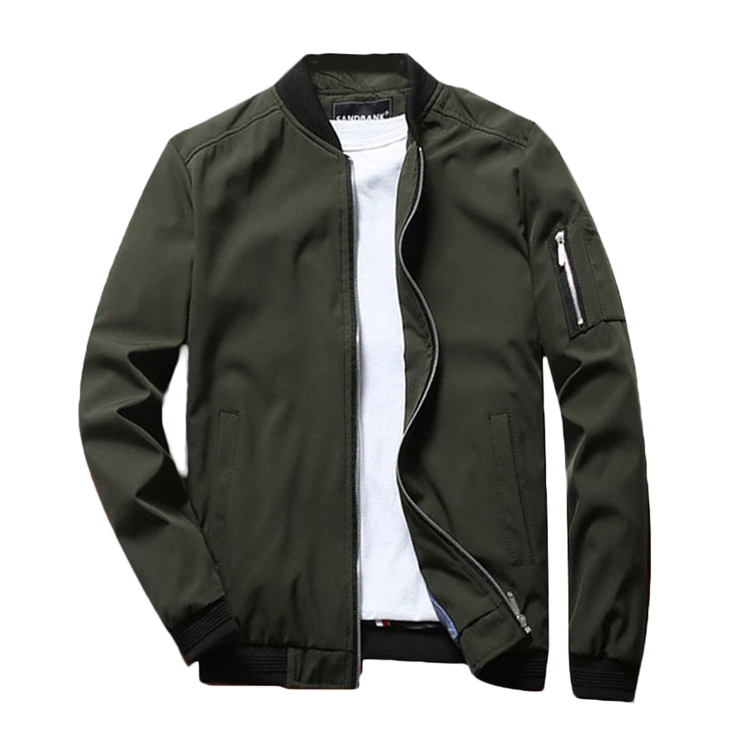 Lavnis Men's Bomber Jacket Sportwear Casual Full Zipper Coat ...