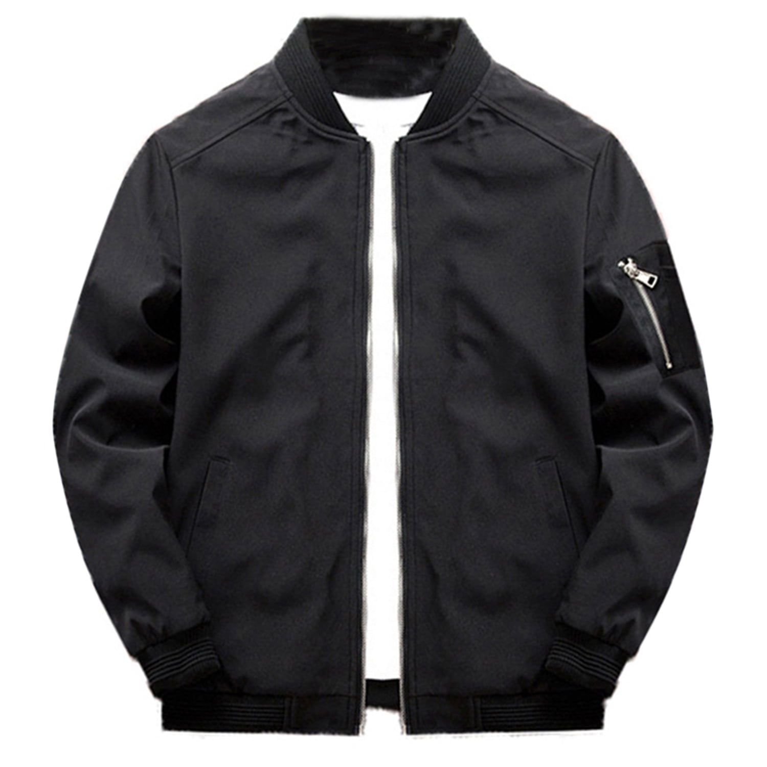 Lavnis Men's Bomber Jacket Sportwear Casual Full Zipper Coat ...