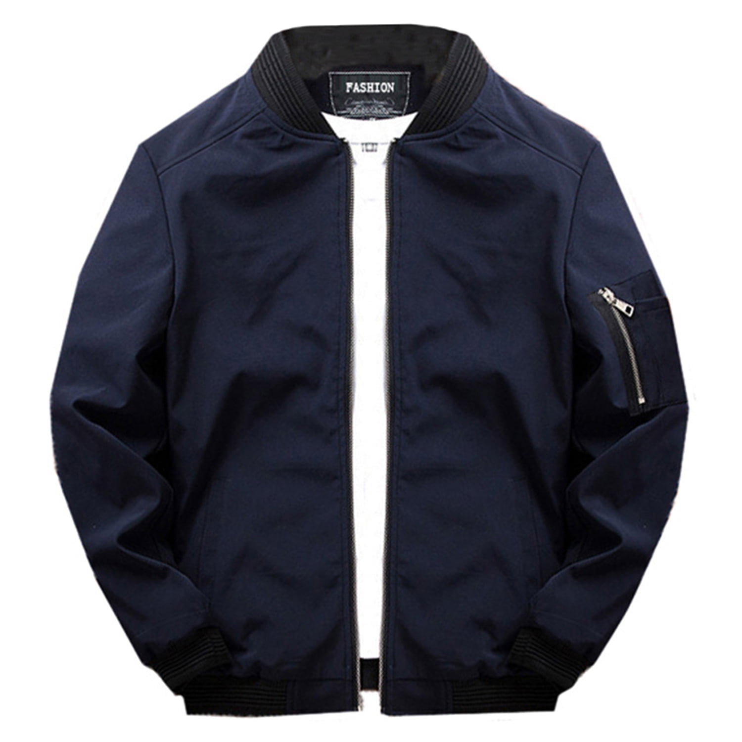 Lavnis Men's Bomber Jacket Sportwear Casual Full Zipper Coat ...