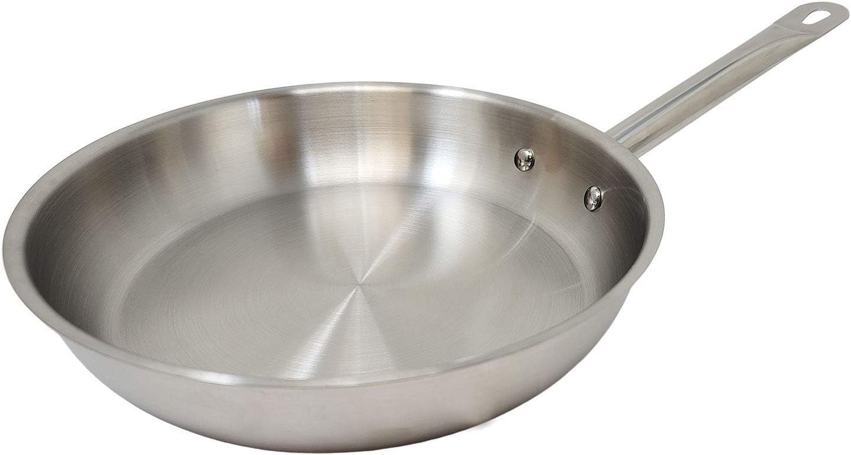 LavoHome 9.5 Inch Commercial Quality Stainless Steel Skillet Fry Pan ...