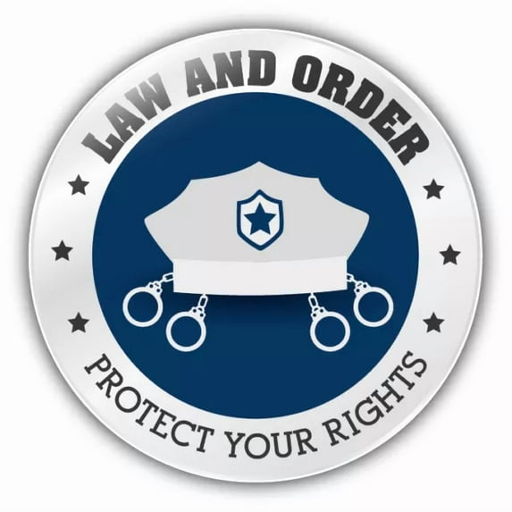 Law And Order Label Sticker Phone Decal Water Bottle Stickers Car ...