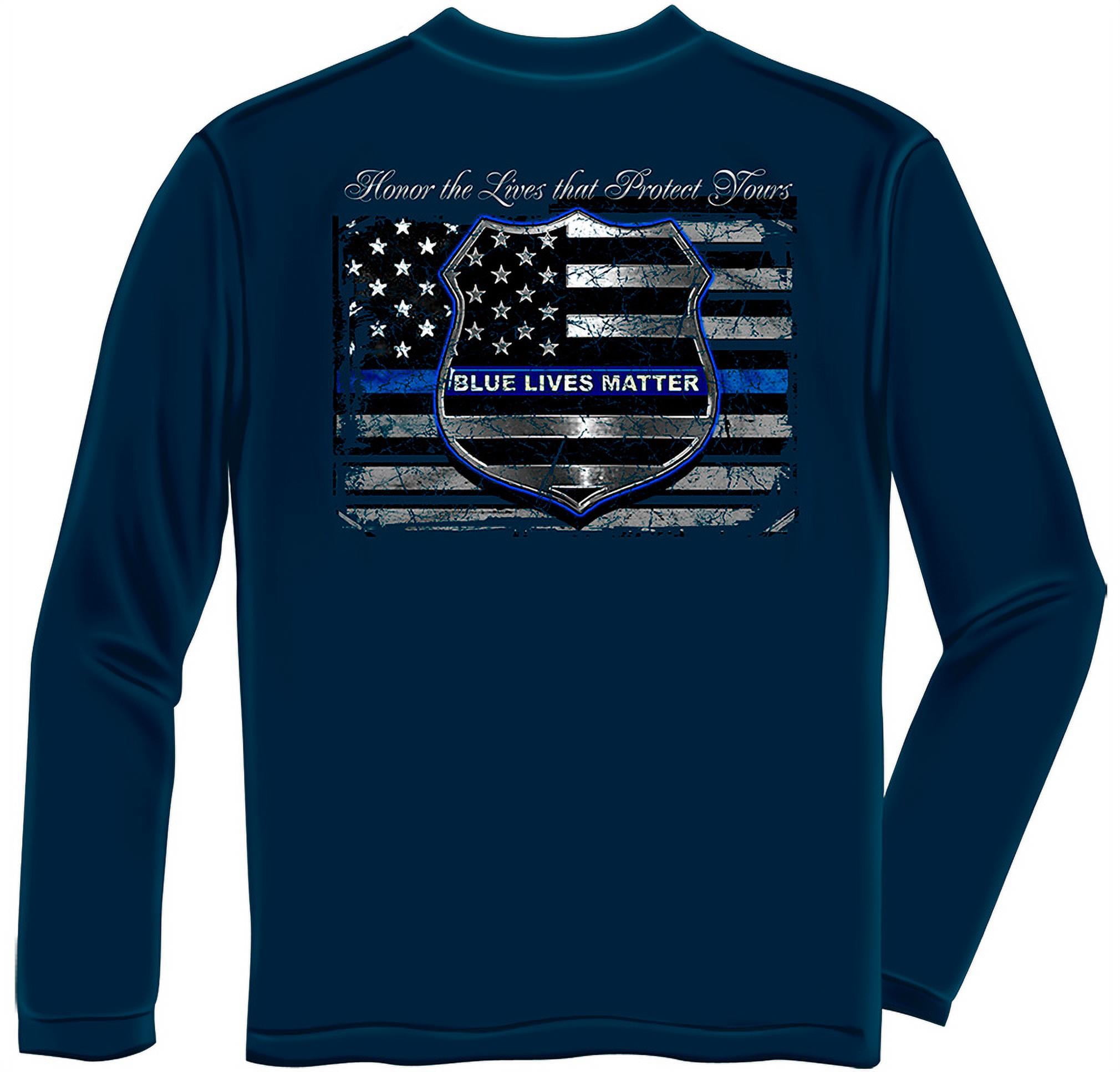 Law Enforcement Long Sleeve T-Shirt Blue Lives Matter Navy - Walmart.com