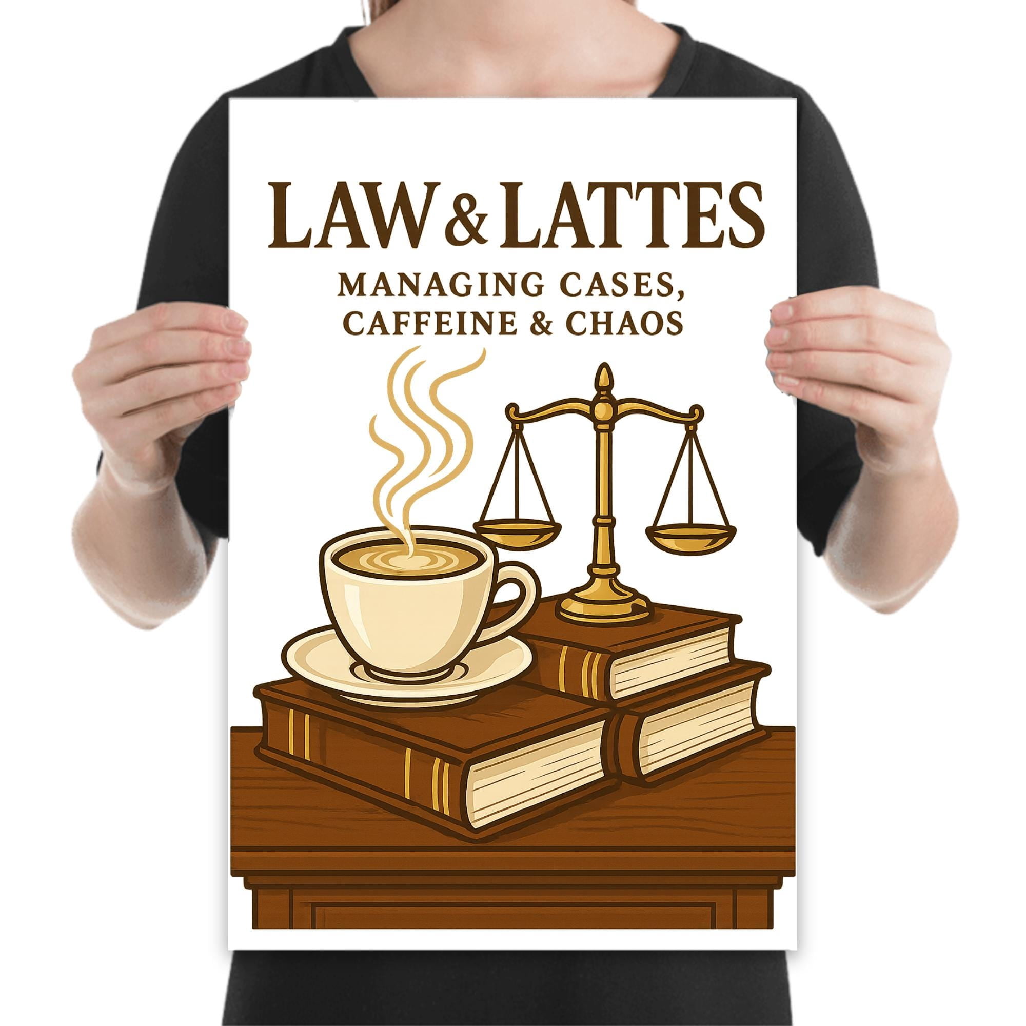 Law & Lattes Art - Attorney Office Decor - 13x19 Poster Print - Legal ...