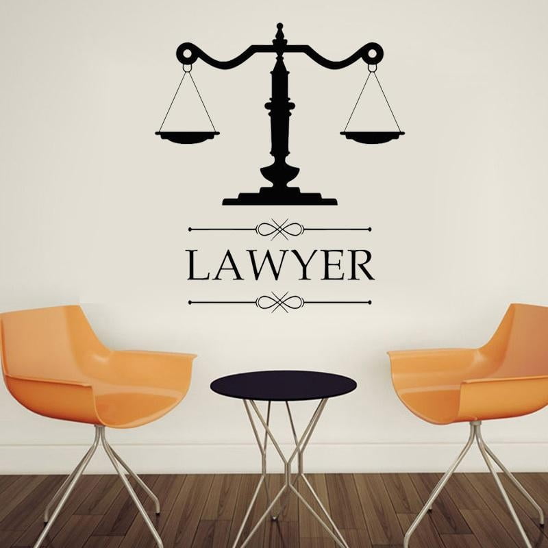 Law Office Sign Lawyer Attorney Wall Decal Company Name Scale Of ...
