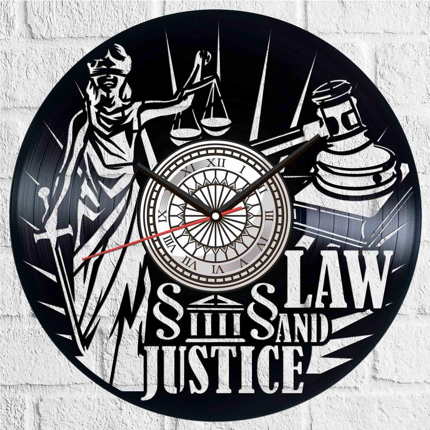 Law and Justice Vinyl Record Wall Clock Retro style Wall clock Silent ...