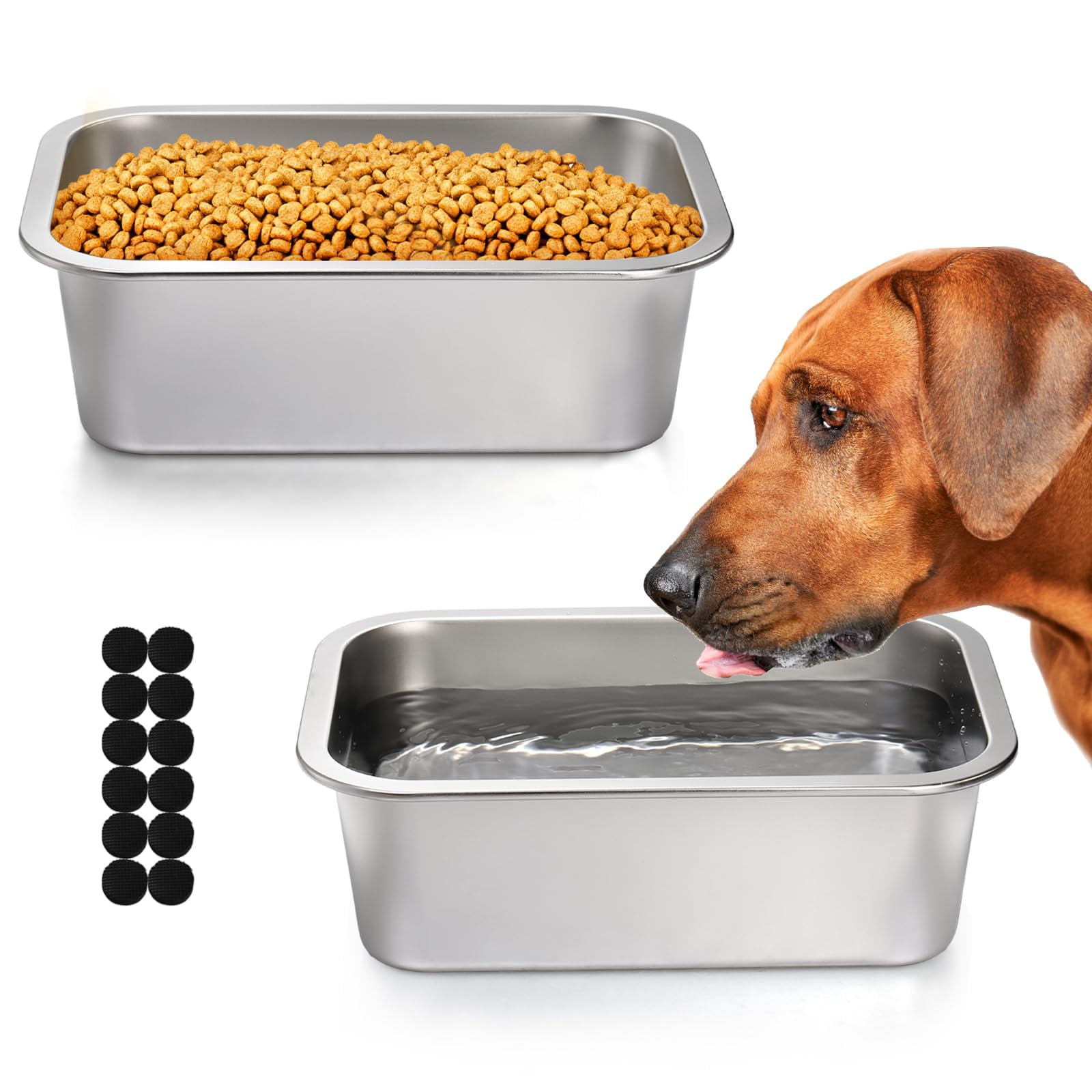Lawei 2 Pack 1.2 MMF7 Gallon Stainless Steel Dog Large Dogs ...