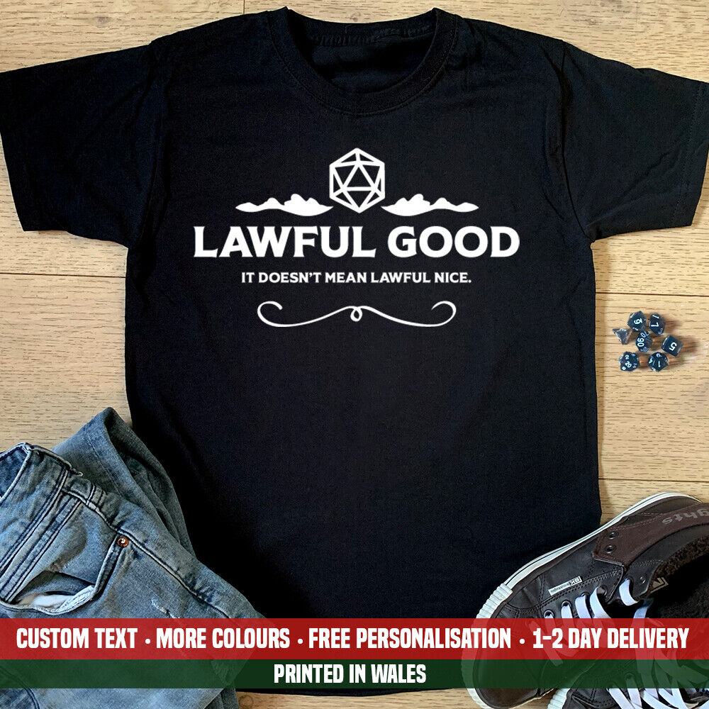 Lawful Good Alignment T Shirt Dungeons and Dragons D&D Fathers Day Gift ...