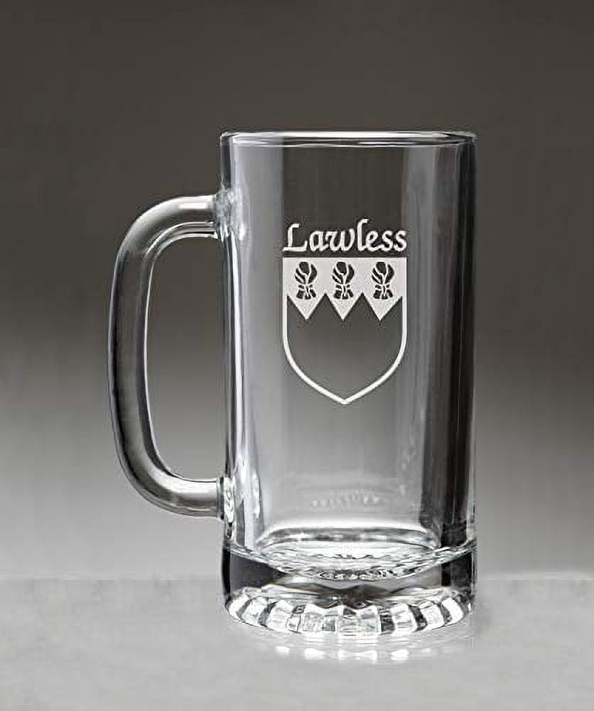 Lawless Irish Coat of Arms Glass Beer Mug (Sand Etched) - Walmart.com