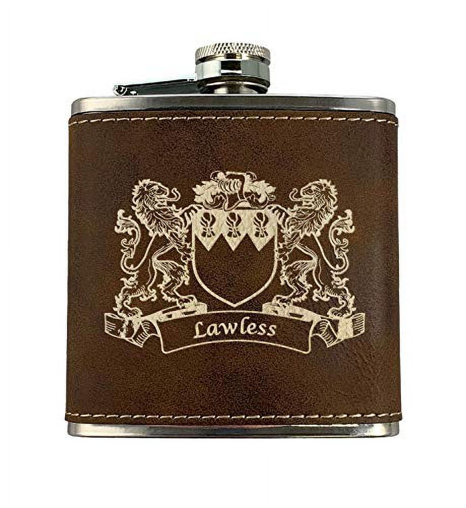 Lawless Irish Coat of Arms Leather Flask - Rustic Brown - Walmart.com