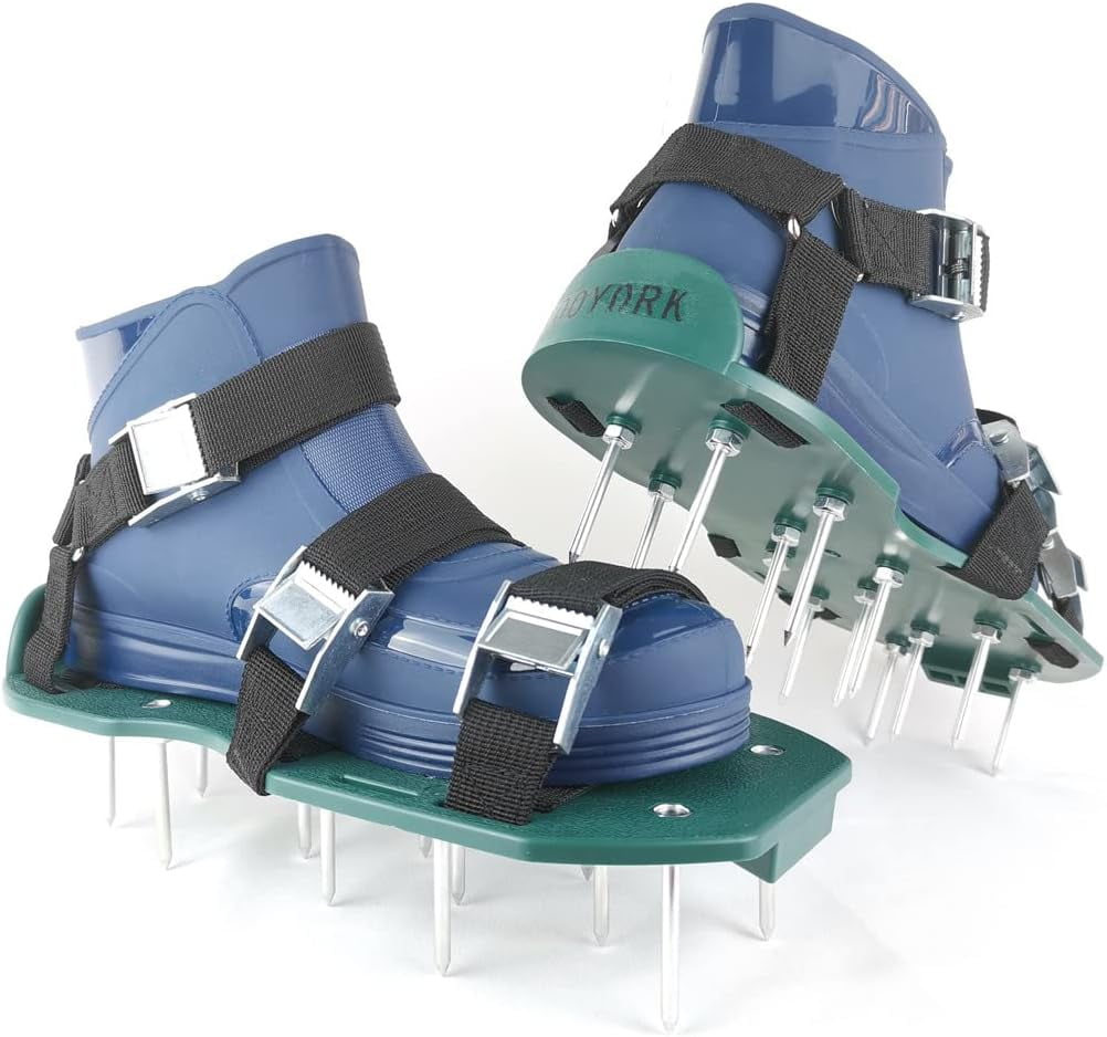 Lawn Aerator Shoes - Heavy Duty Spiked Aerating Sandals with 3 ...