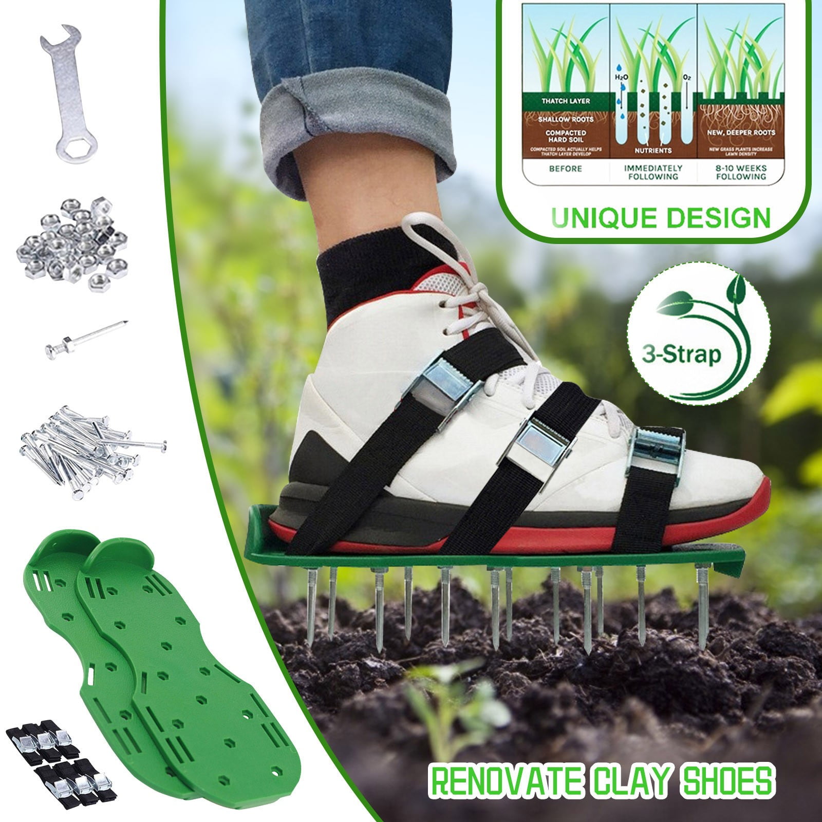 Lawn Aerator Shoes- Loosen The Soil Shoes for Lawn- Aerator Lawn Tool ...