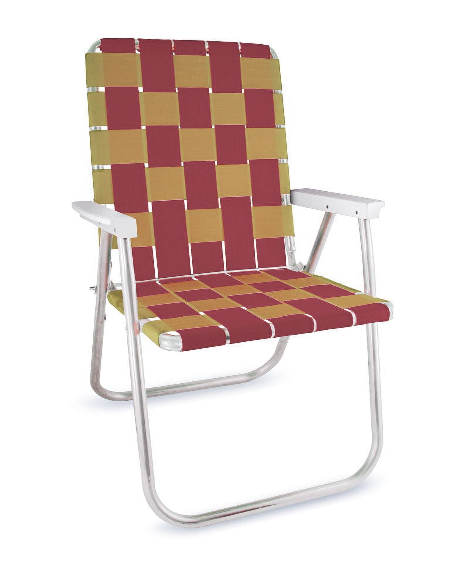 Lawn Chair USA Classic Folding Aluminum Webbed Chair | Burgundy and ...