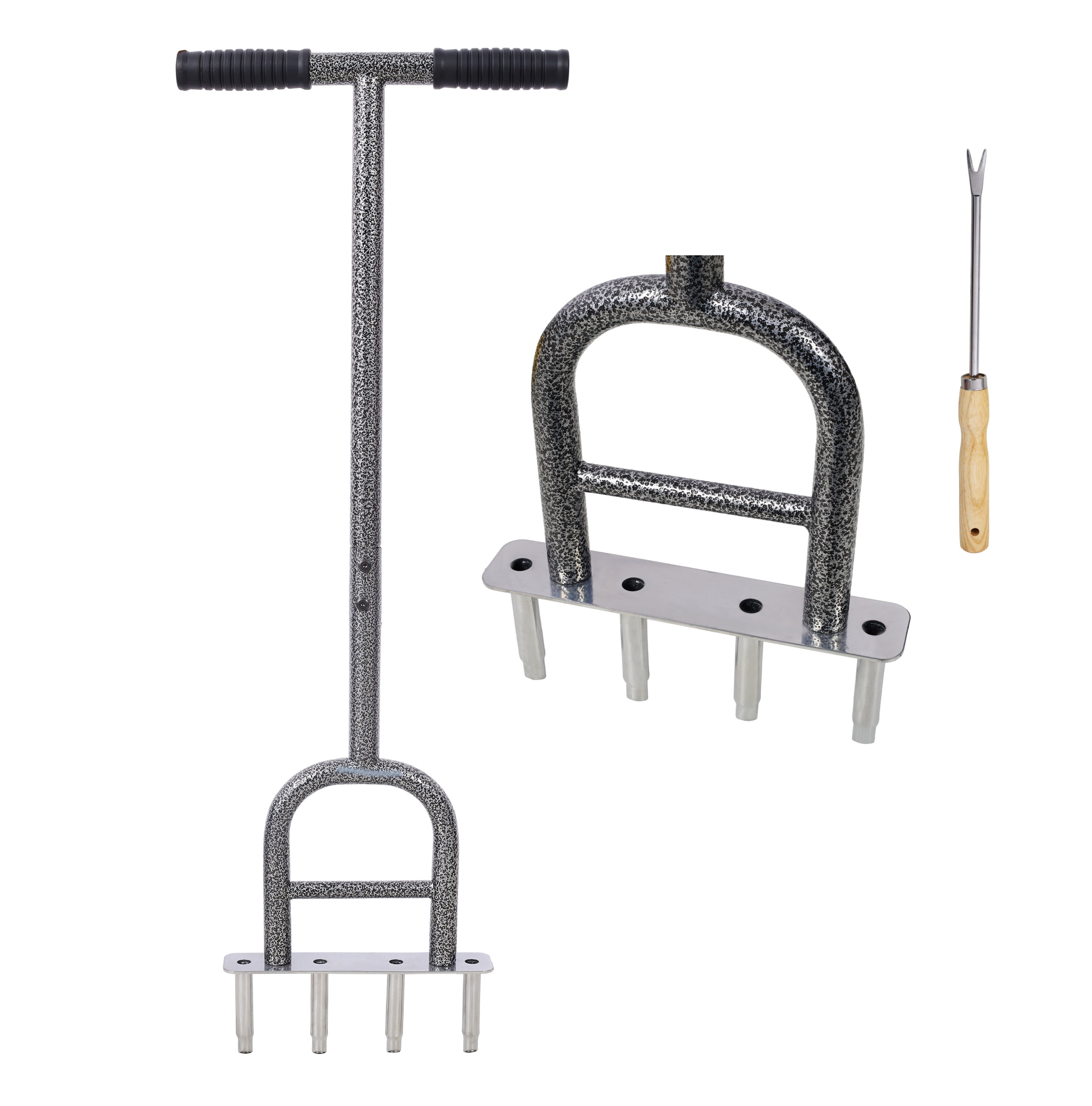 Lawn Coring Aerator, 4 Corer Plug Aerator Tool with Soft Rubber Grip ...