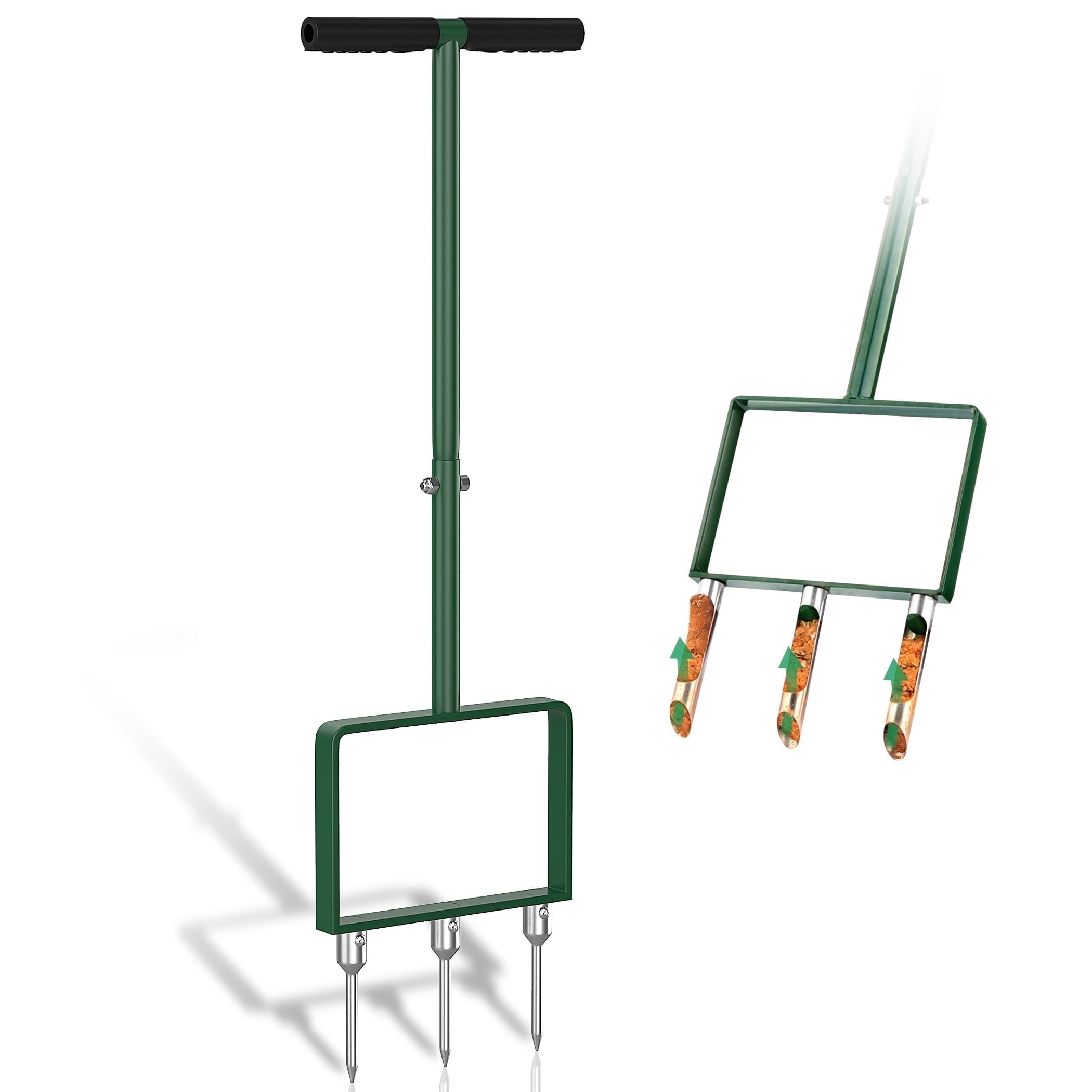 Risop Lawn Aerator, 2-in-1 Manual Core Aerator with 6 Tines, Soft Grip ...
