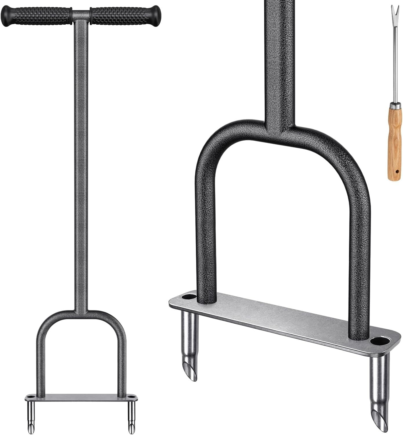 Lawn Coring Aerator, Stainless Steel 4 Corer Plug Aerator Tool with ...