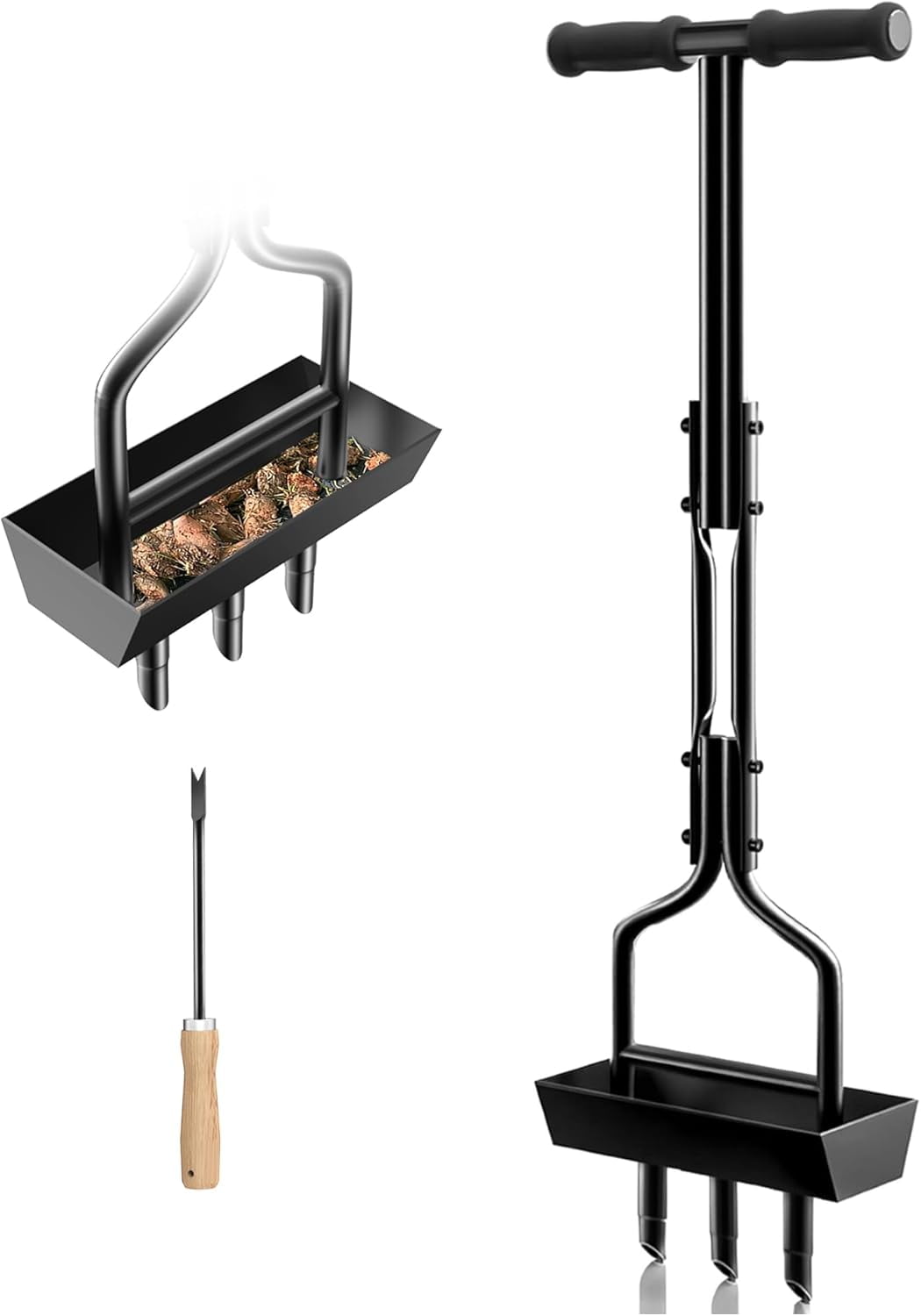 Lawn Coring Aerator Tool, Upgarded Manual Lawn Aerators with Soil ...