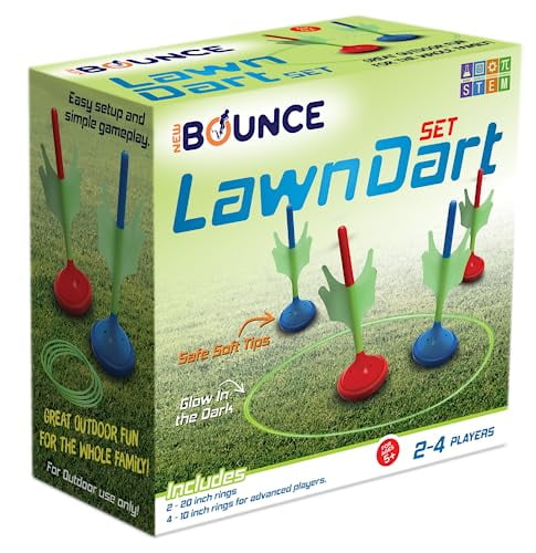 Lawn Darts Set - Glow in The Dark Soft Tip Darts - Outdoor Games for ...