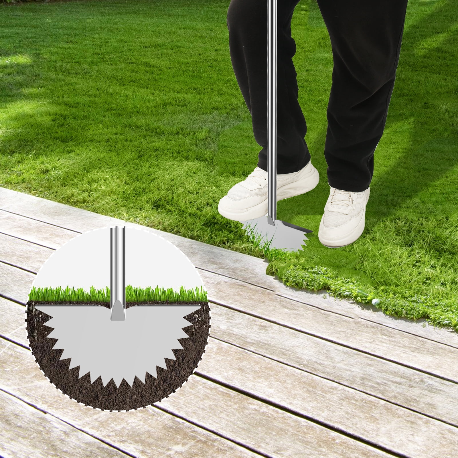 Lawn Edger Manual Half Moon Edging Shovel 37inch Long Handle Garden ...