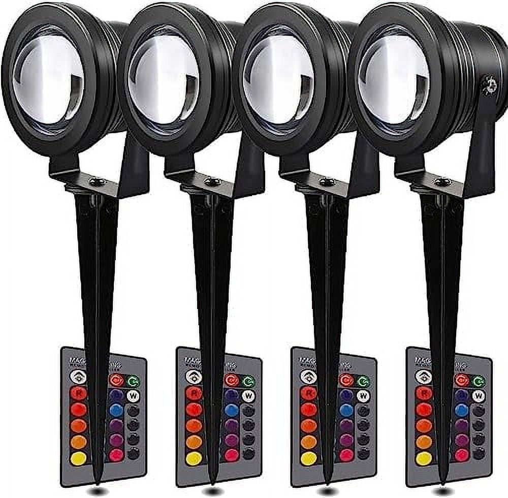 Lawn Flood Light Stake, RGB LED Lawn Light, 10W Underwater Spotlight ...