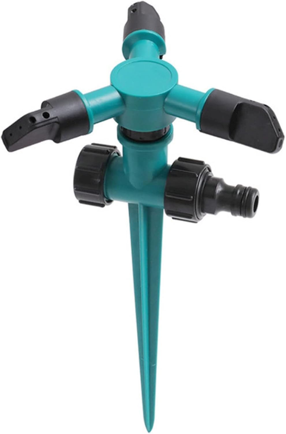 Lawn Garden Sprinkler 3-arm Automatic Rotating Sprinkler with Ground ...