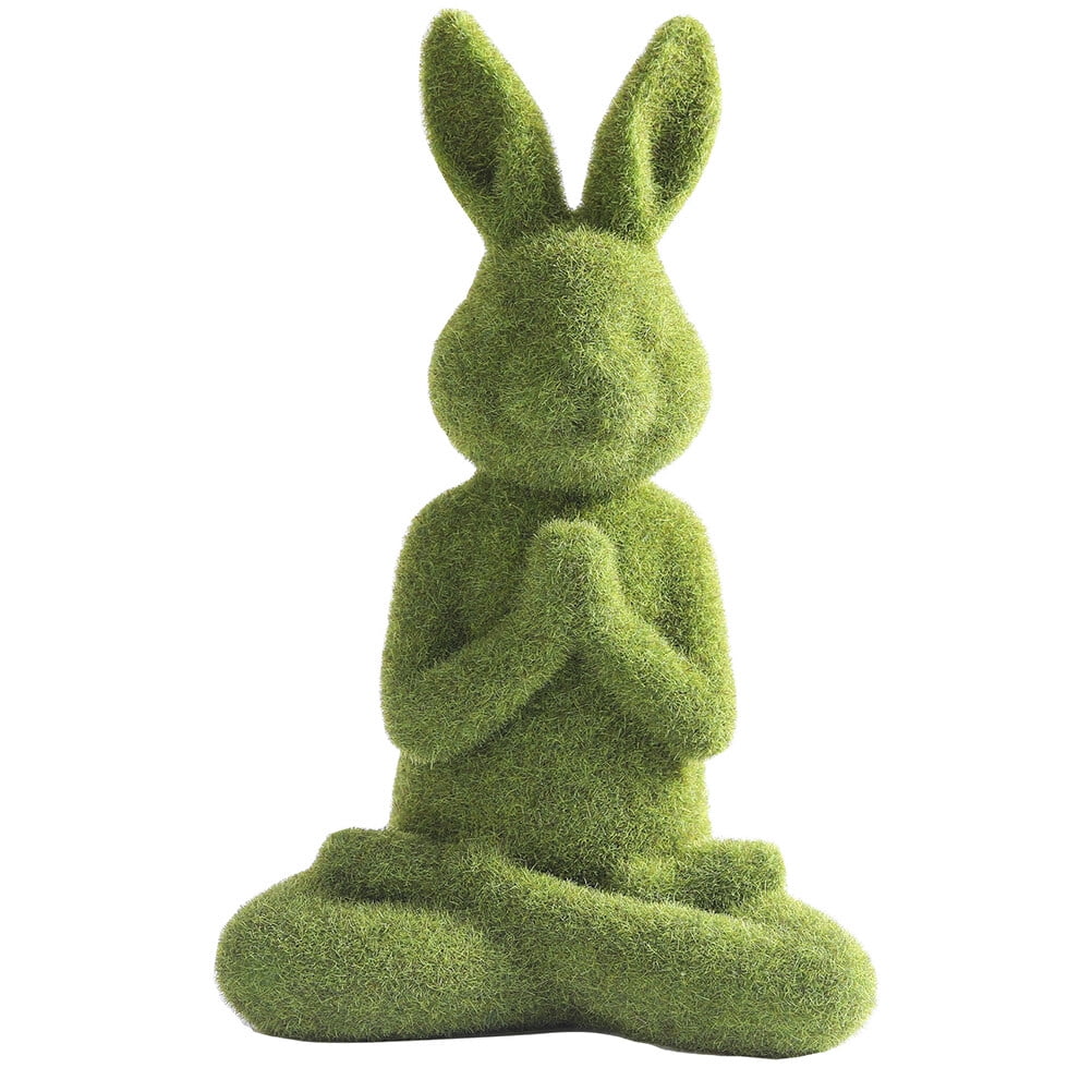 Lawn Grass Bunny Yoga Rabbit Statue for Chinese New Year Decoration ...