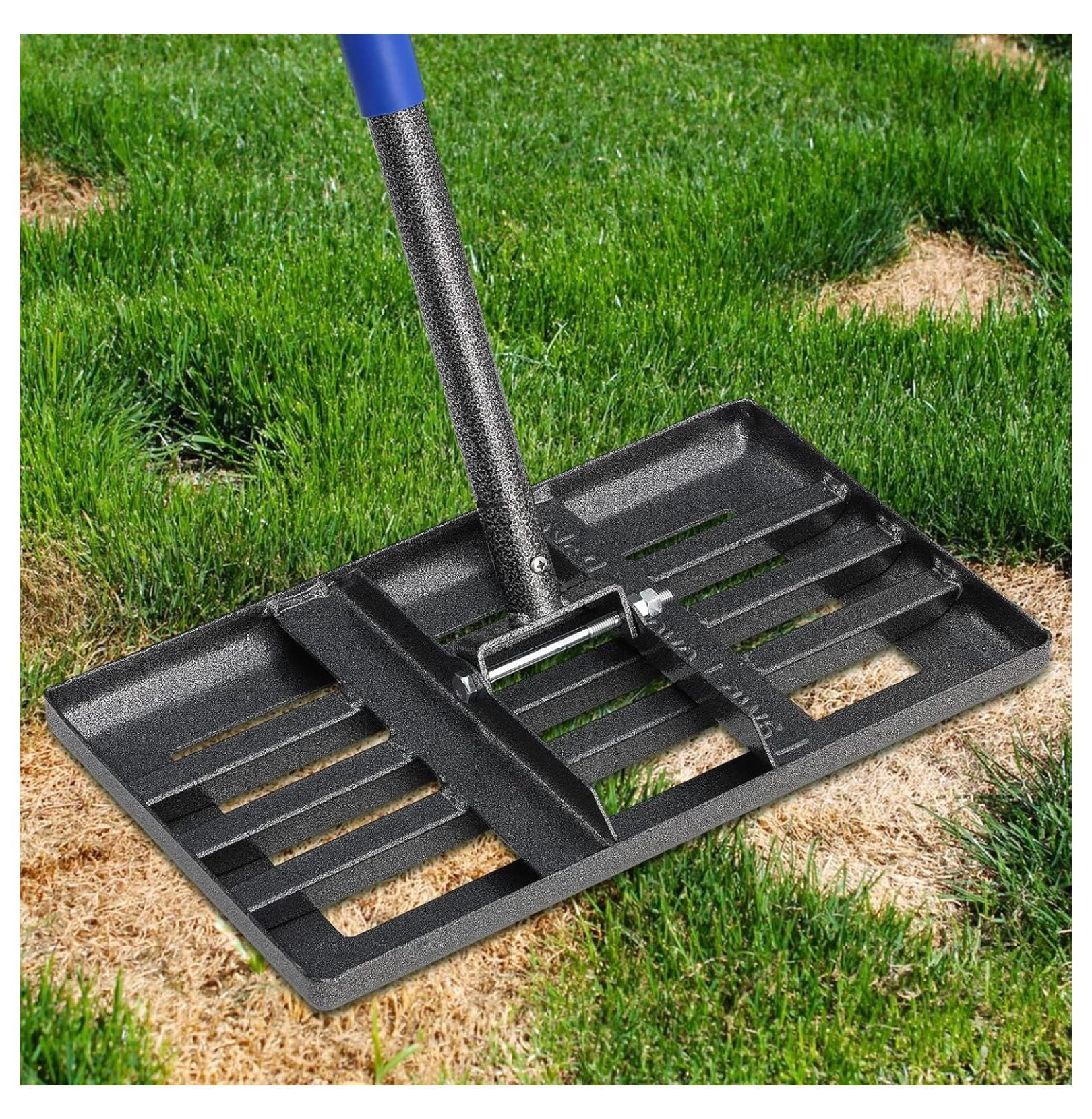 Lawn Leveling Rake, 17" x 10" Levelawn Tool with Effort Saving Curved ...
