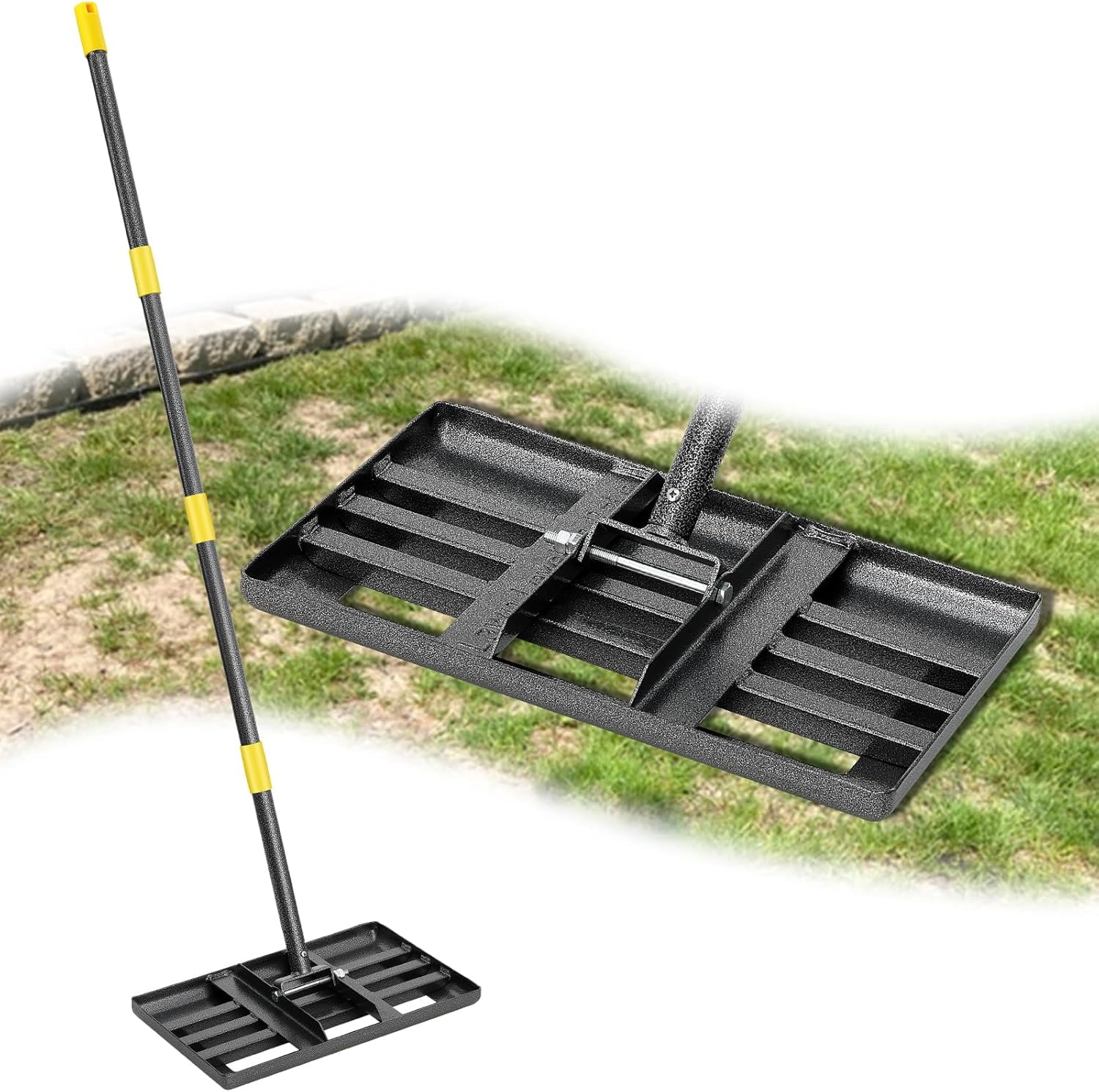 Lawn Leveling Rake, 17"x10" Small Lawn Leveling Rake with 58 Inch ...