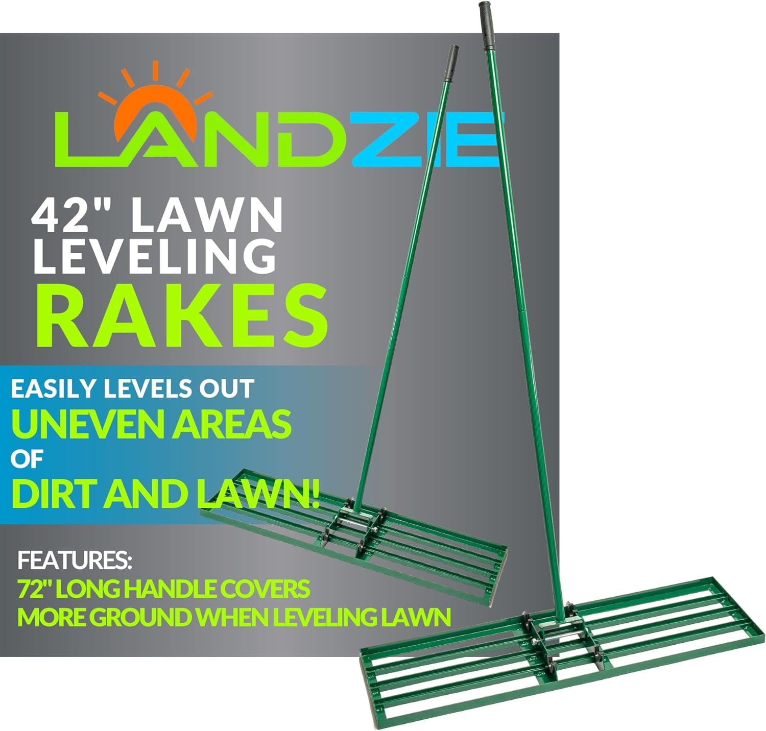 Lawn Leveling Rake 24 Inch Steel Handle Lawn Leveler Yard Leveling Rake ...