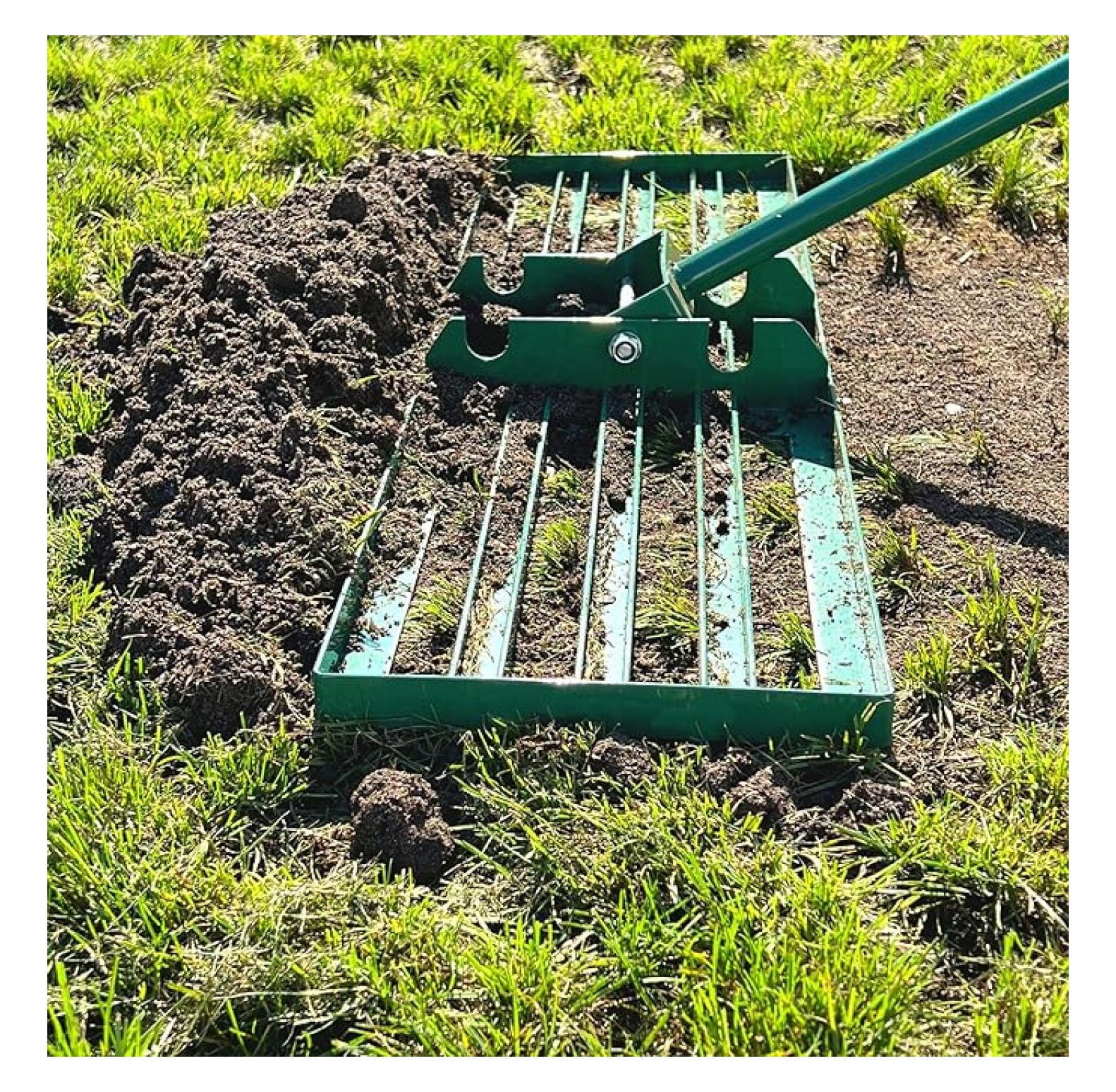 Lawn Leveling Rake – 24" Steel Handle Yard Leveler, Lawn Level Tool for ...