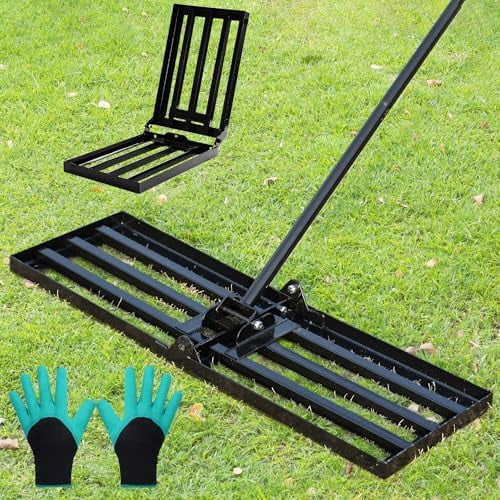 Lawn Leveling Rake, 30x10 inch Lawn Leveler Tool with 80” Adjustable ...