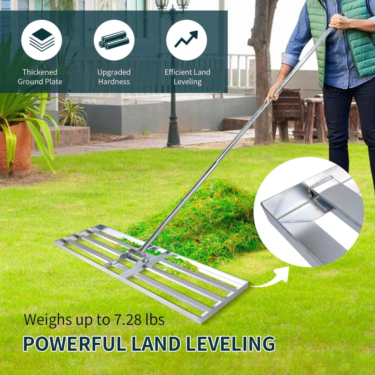 Lawn Leveling Rake 30x10 inch, (Professional-Grade) Lawn Leveler Tool ...