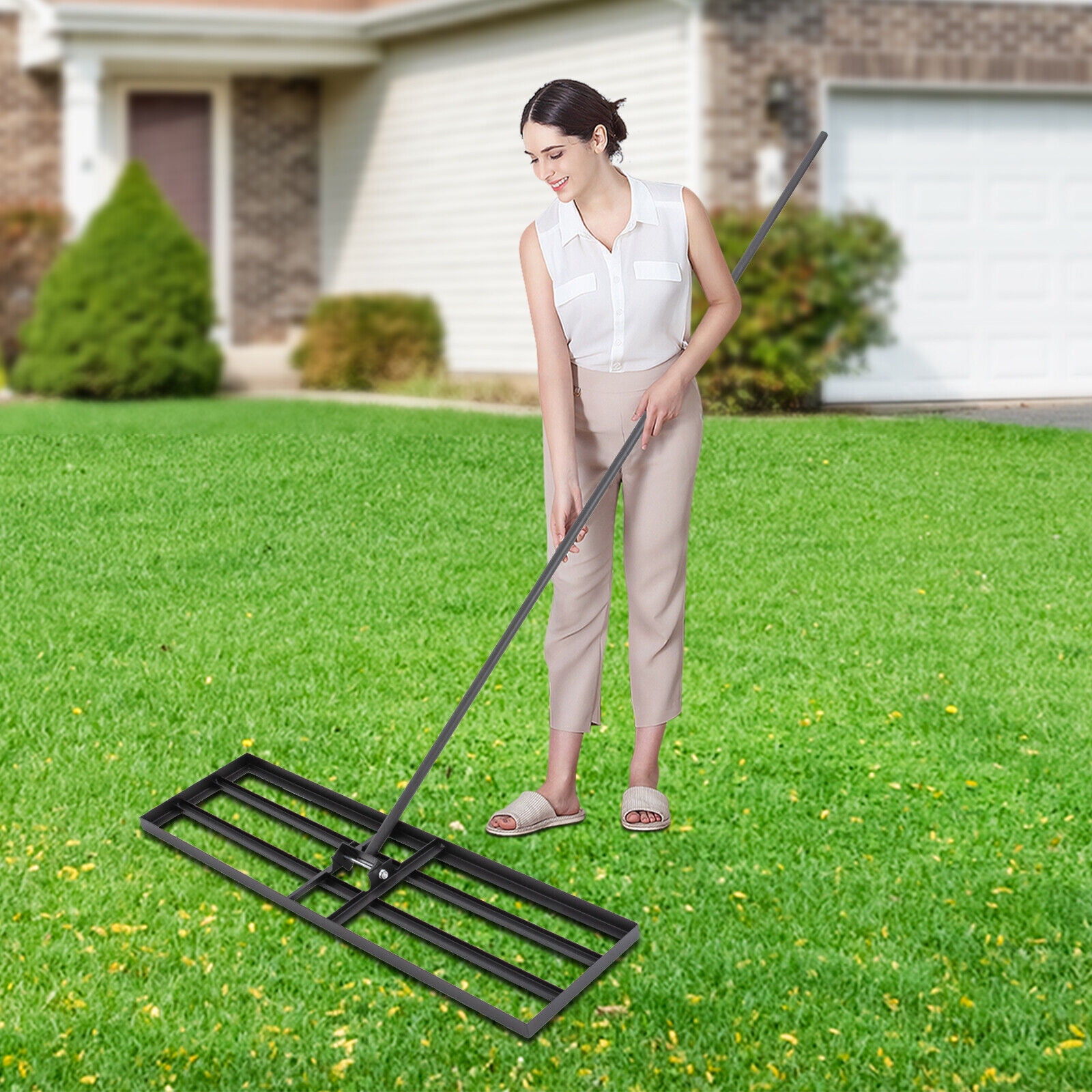 Lawn Leveling Rake 36"x10", Yard Leveling Rake for Grass Soil, Hefty ...