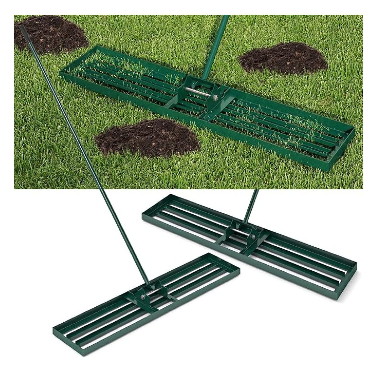 Lawn Leveling Rake, Heavy Duty Lawn Level Tool for Soil w/67” Handle ...
