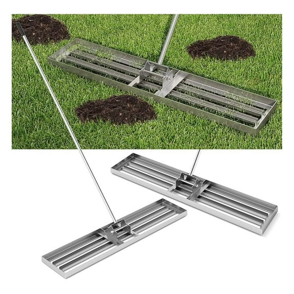 Lawn Leveling Rake, Heavy Duty Lawn Level Tool for Soil w/67” Handle ...