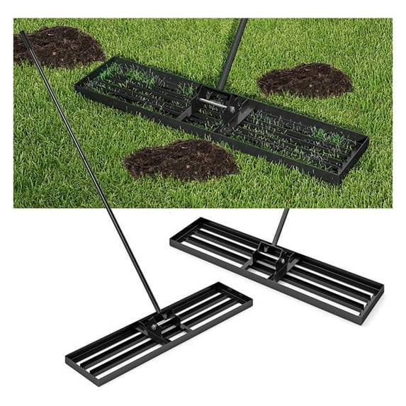 Lawn Leveling Rake, Heavy Duty Lawn Level Tool for Soil w/67” Handle ...