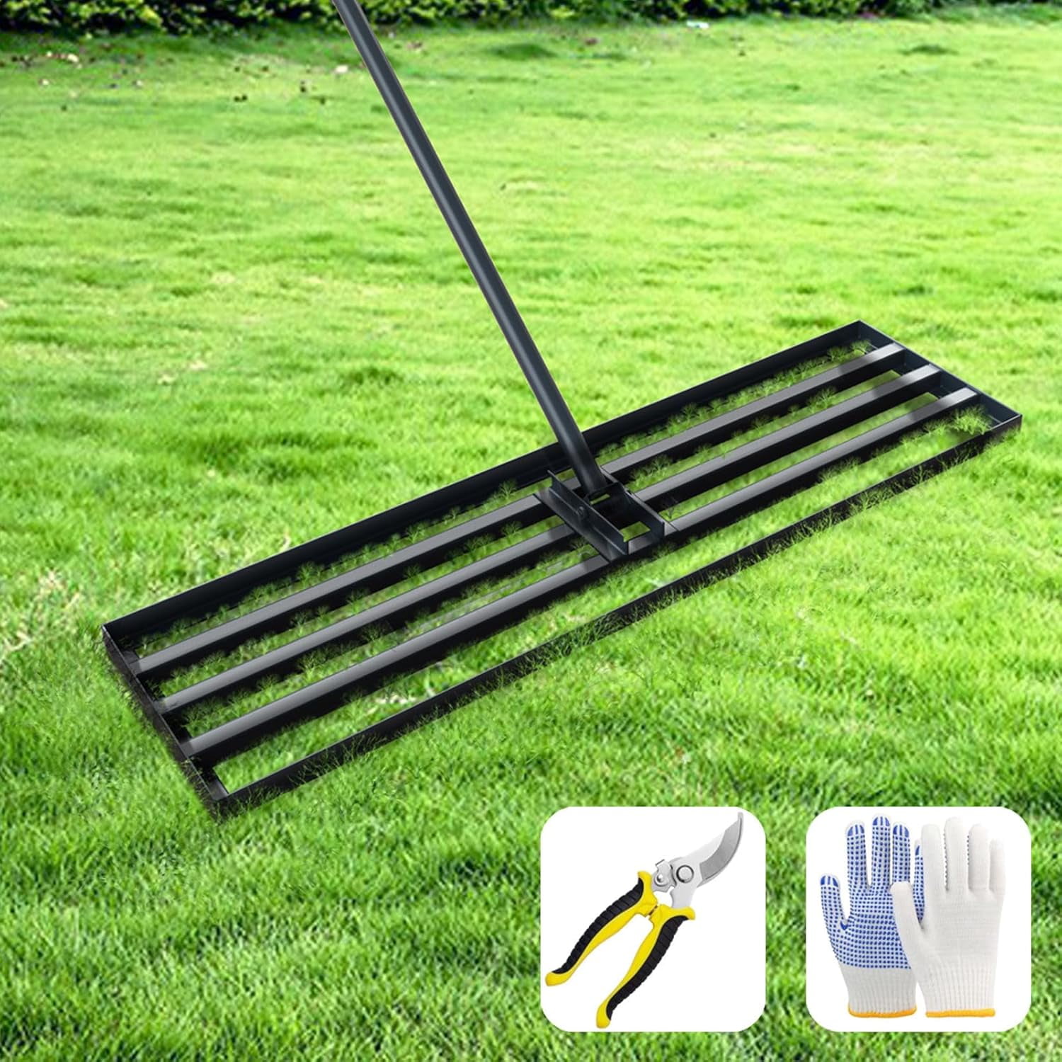 Lawn Leveling Rake – Heavy Duty Steel Rakes for Gardening with ...