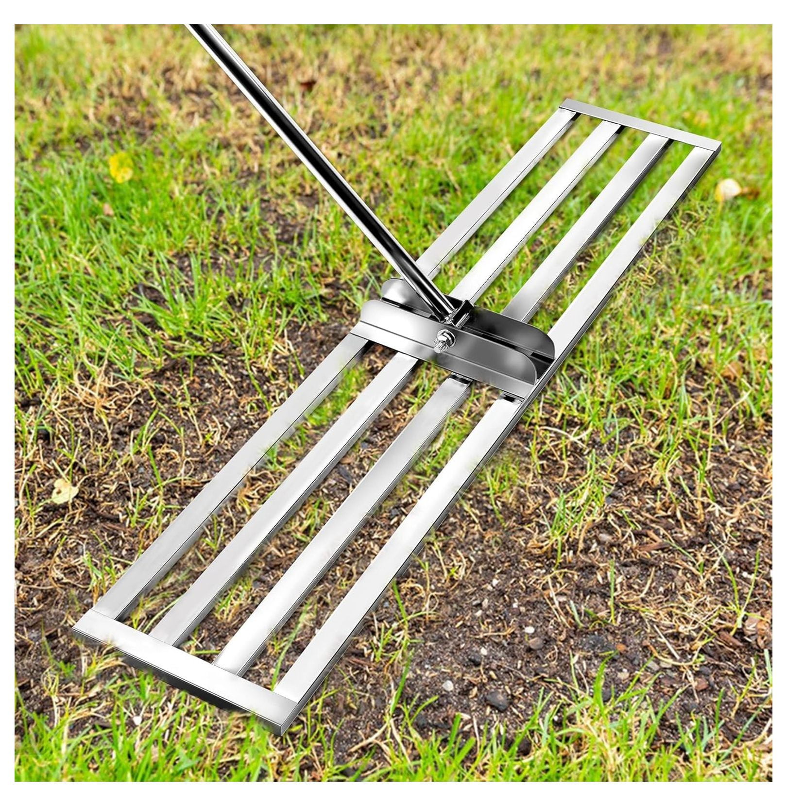 Lawn Leveling Rake, '' x 10'' 7.2ft Stainless Steel Handle Heavy Duty ...