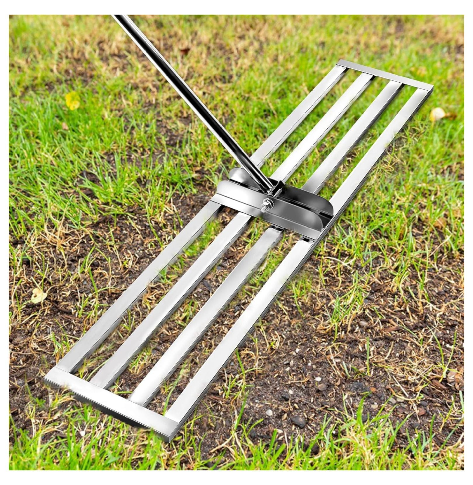 Lawn Leveling Rake, '' x 10'' 7.2ft Stainless Steel Handle Heavy Duty ...