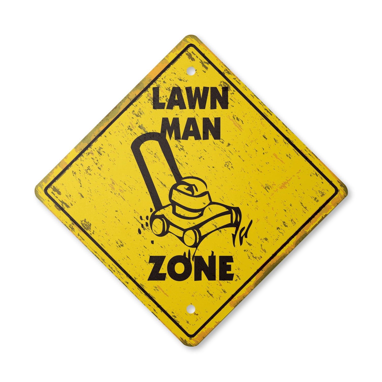 Lawn Man Vintage Crossing Sign Zone Xing | Indoor/Outdoor Plastic | 17 ...