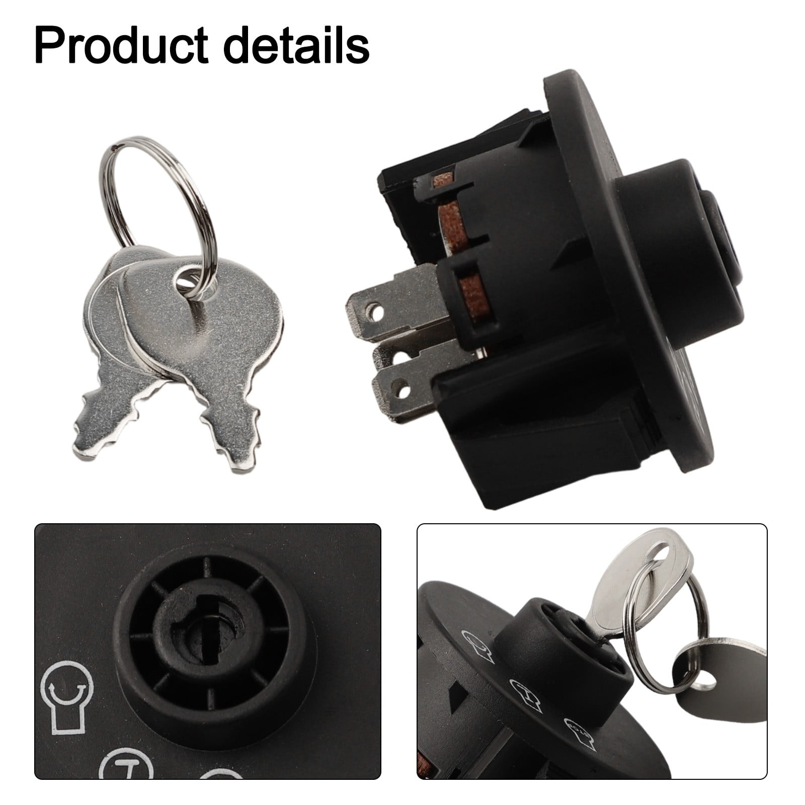 Lawn Mower Ignition Switch 3 Position With Key For 117-2221 137-4100 ...