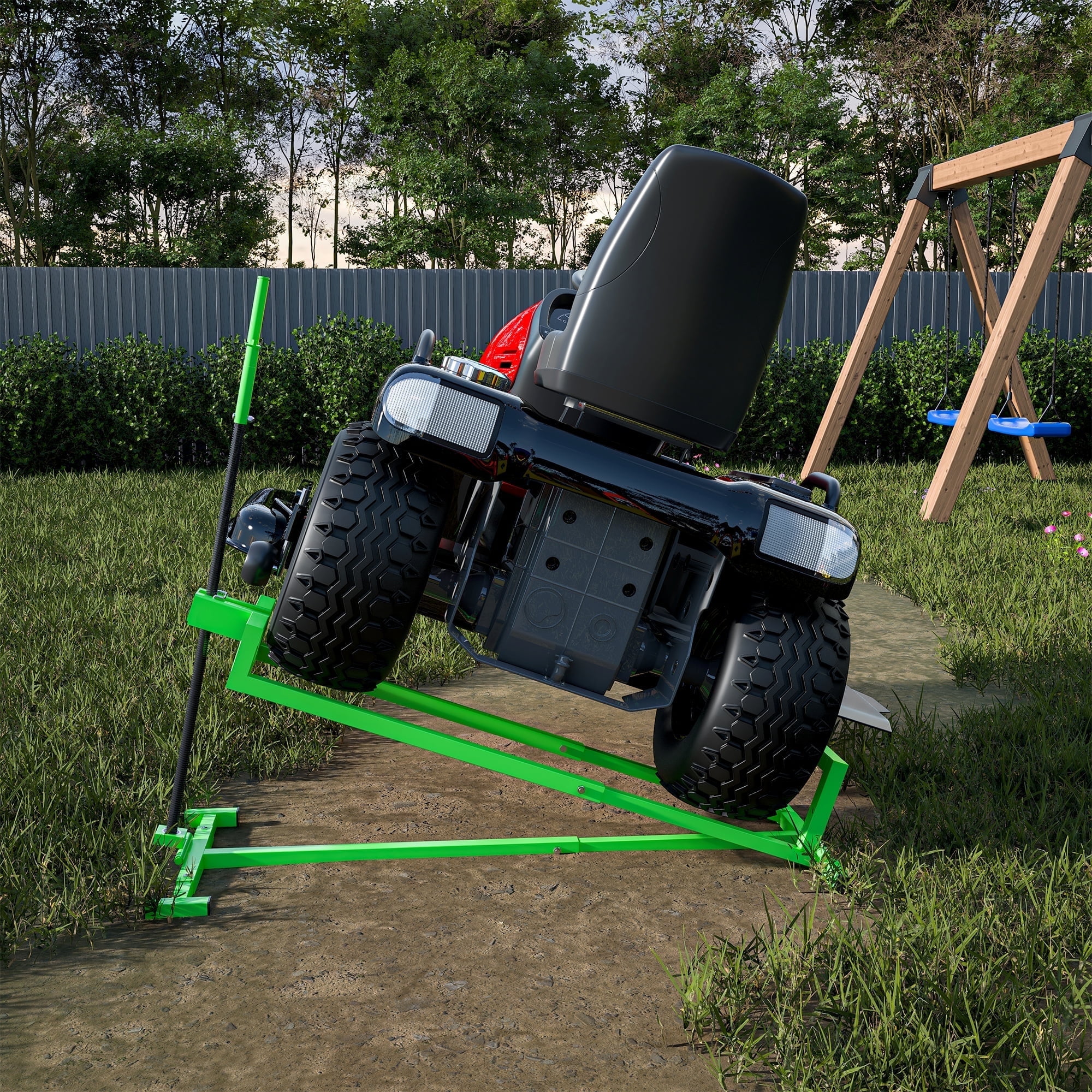 Jaxilyn Lawn Mower Lift Jack 882 lbs Riding Mower Lift with Manual Handle and Power Tool ...