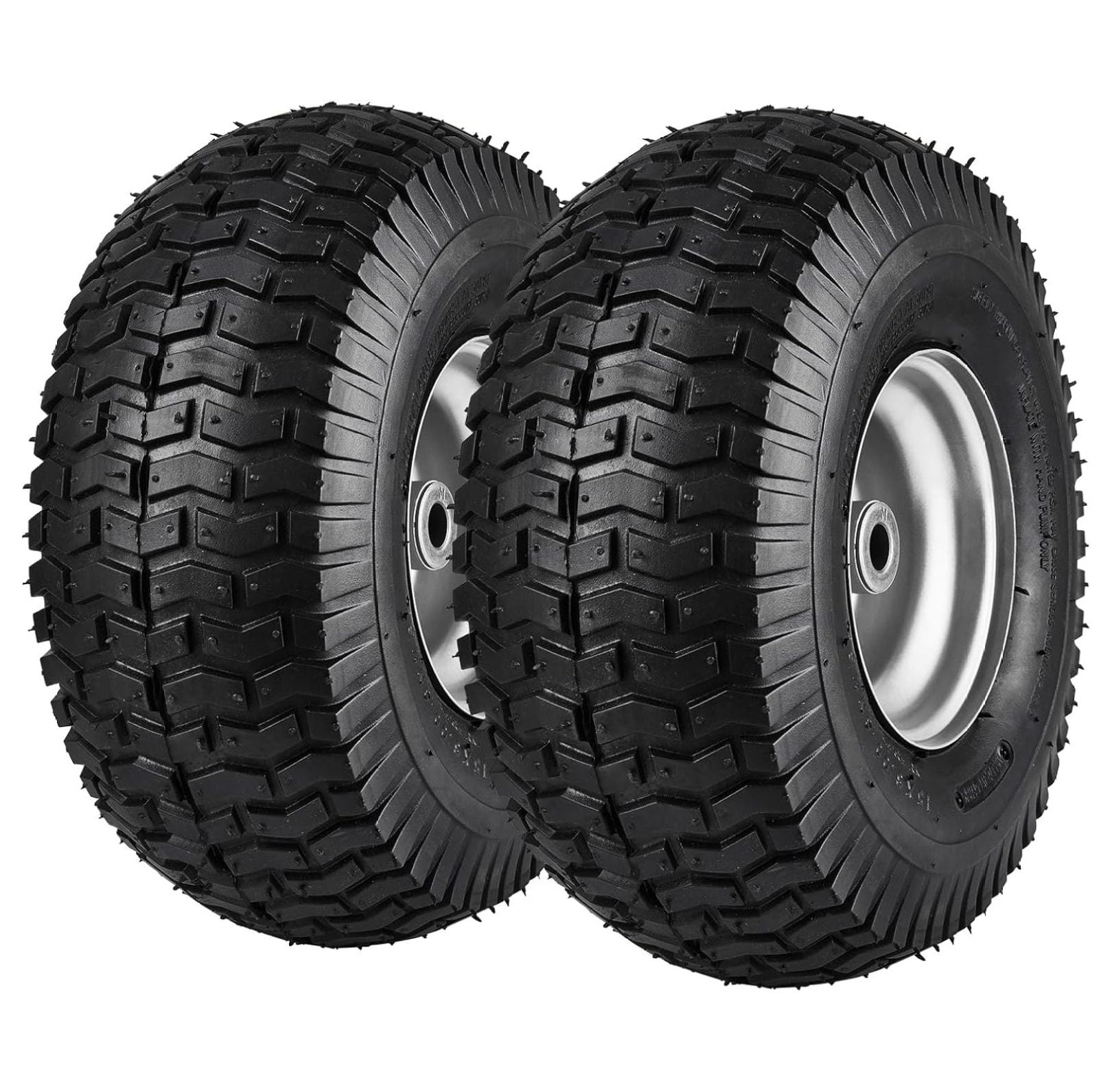 Lawn Mower Tires, 15x6.00-6" Lawn Tractor Tires, 2-Pack Tire and Wheel Assemblies, Turf ...