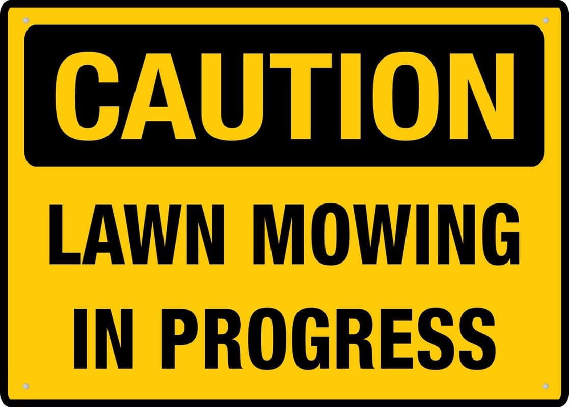 Lawn Mowing In Progress Sign 12X8 Inches Metal Aluminum Signs, Weather ...