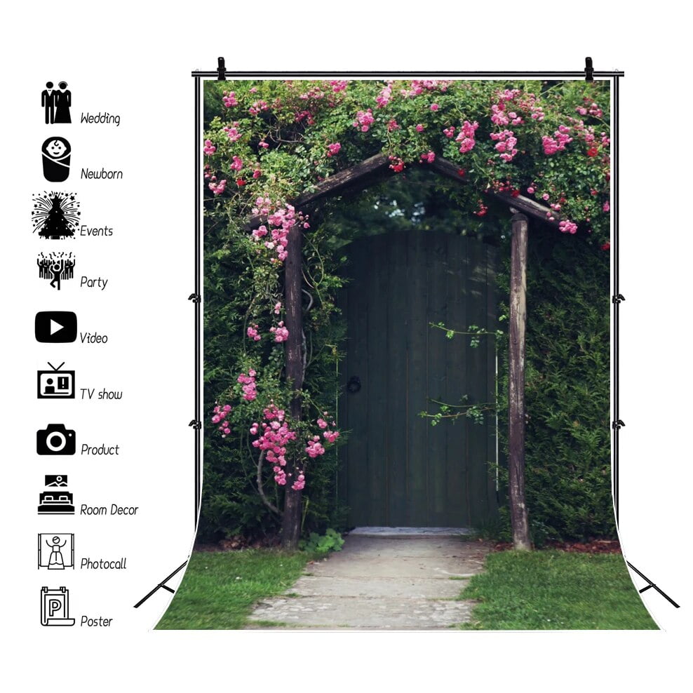 Lawn Outdoor Wedding Flower Wall Backdrop Wooden Panel Flower Arch Baby ...