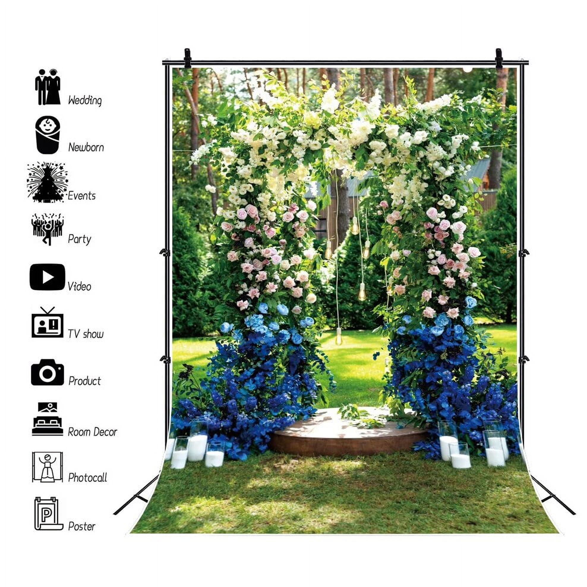 Lawn Outdoor Wedding Flower Wall Backdrop Wooden Panel Flower Arch Baby ...