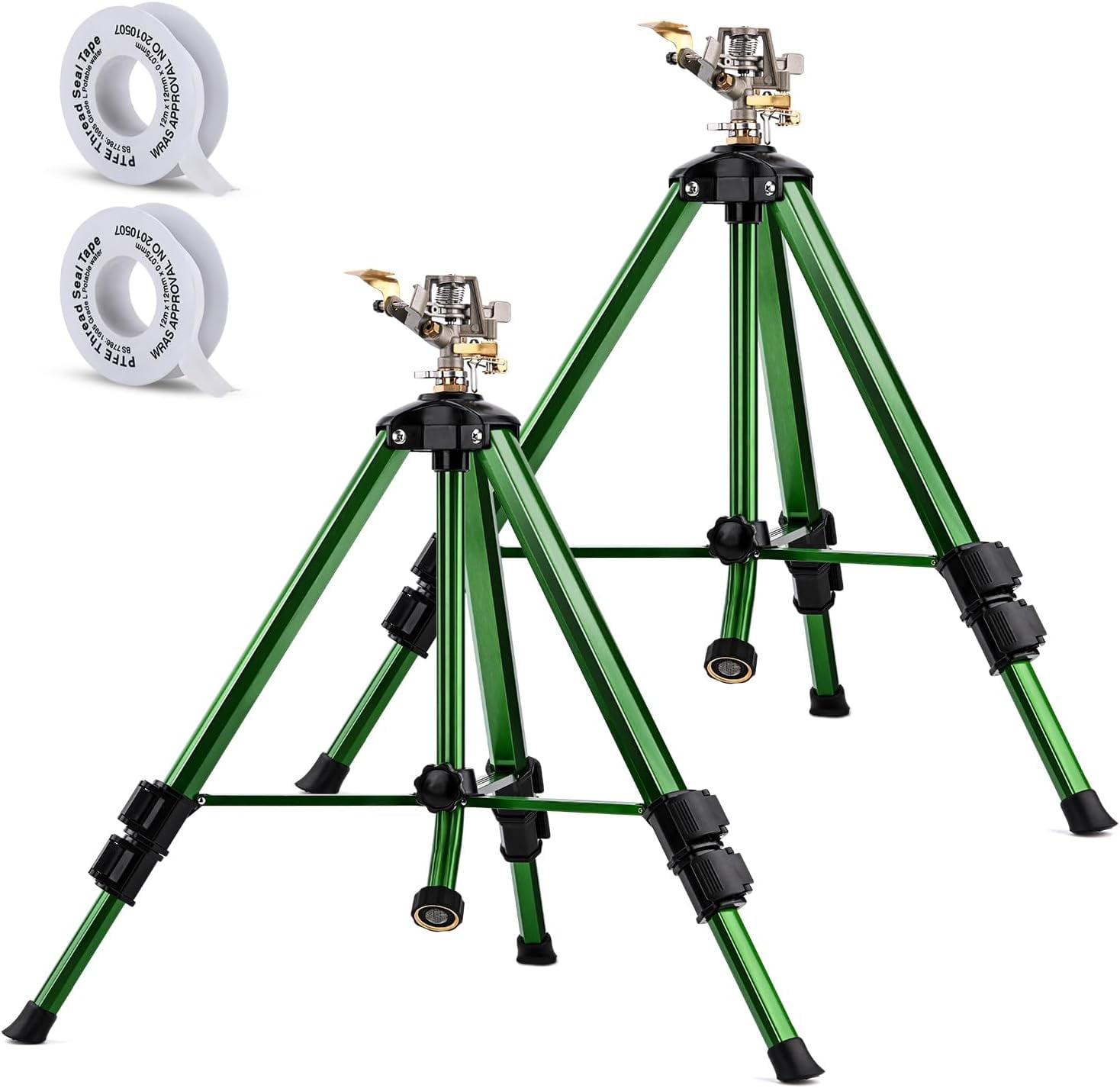 Lawn Sprinklers for Yard, 2 Pack Impact Sprinkler on Tripod Base - 360 ...
